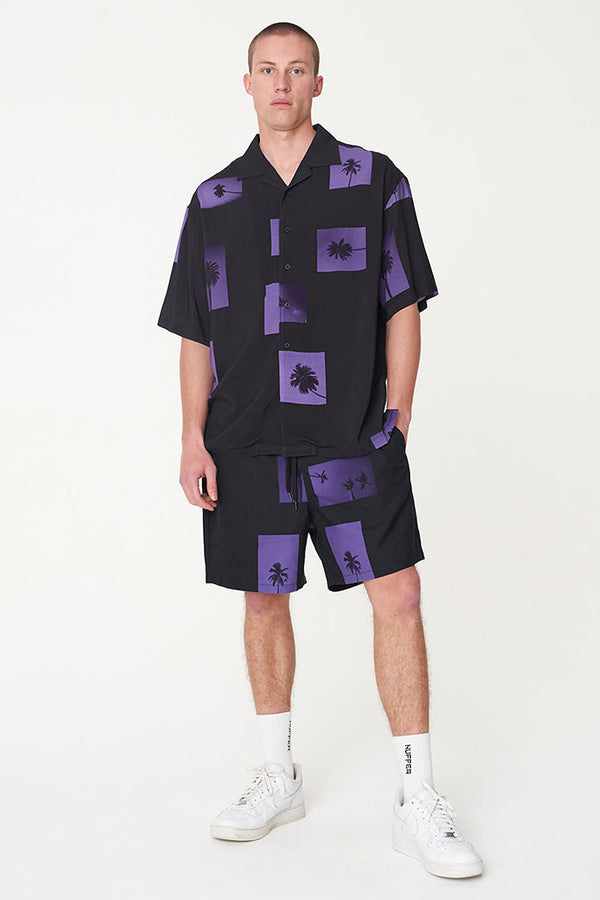 Huffer Mens Palmz Box Party Shirt Black - Harry and Her