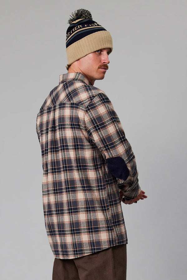 Just Another Fisherman Flanagan Flannel Shirt Sand/Navy Check - Harry ...