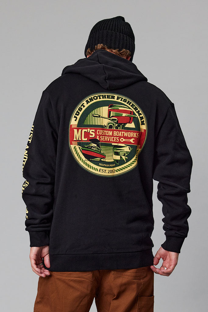 Just Another Fisherman Mc'S Boatworks Hood Black - Harry and Her