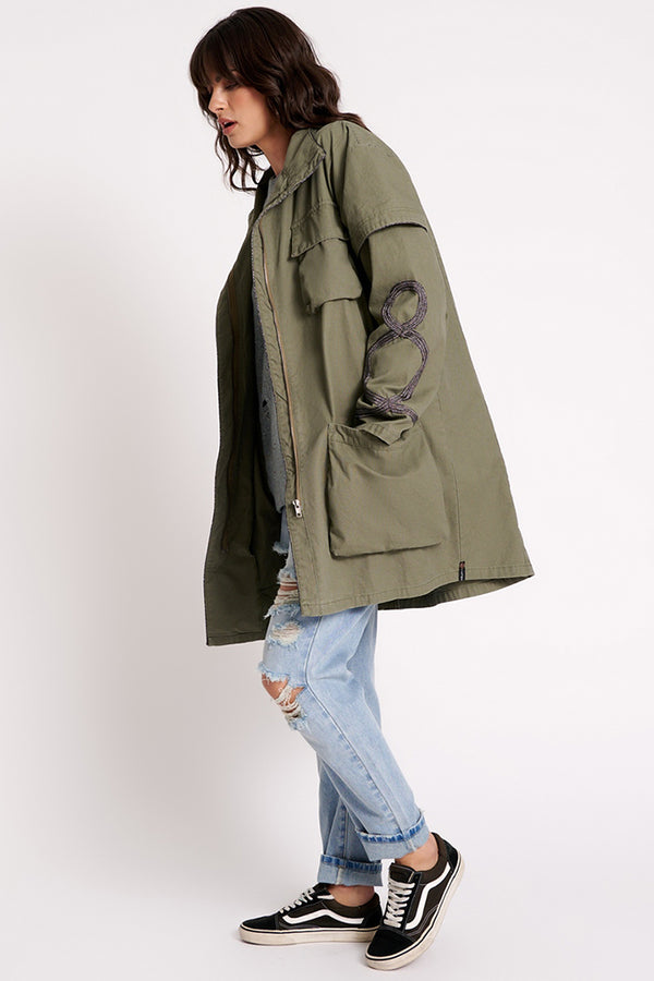 One Teaspoon Cargo Throwover Jacket Khaki - Harry and Her