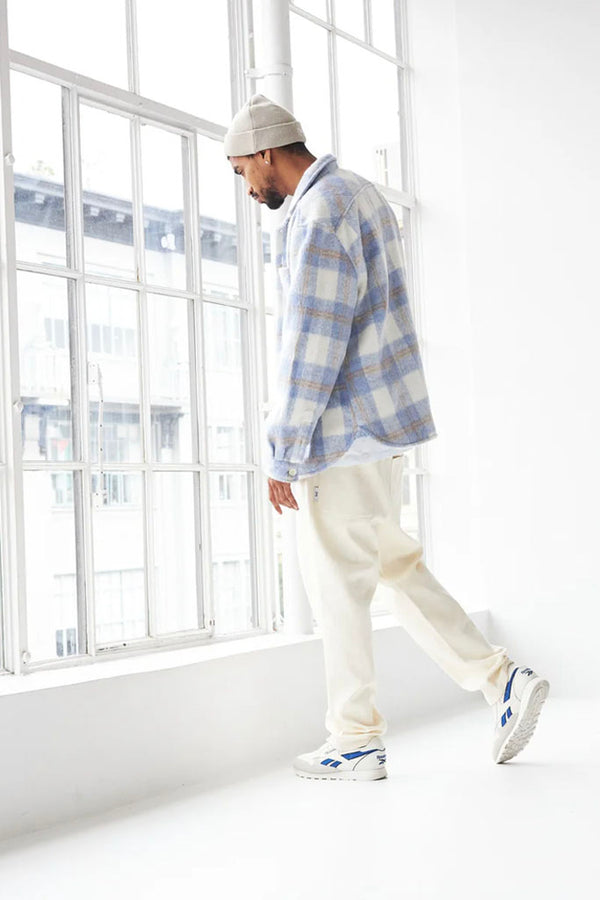 Crate Mason Check Shacket Light Blue Off White - Harry and Her