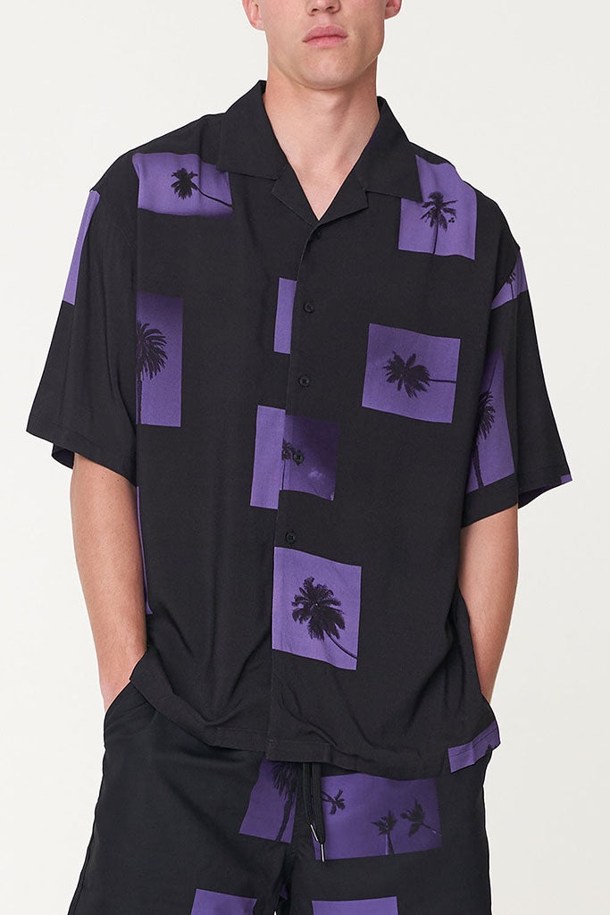Huffer Mens Palmz Box Party Shirt Black - Harry and Her